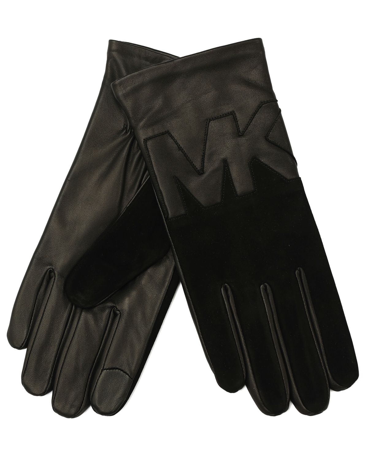 Click here for Michael Michael Kors Leather Patchwork Gloves - Bl... prices