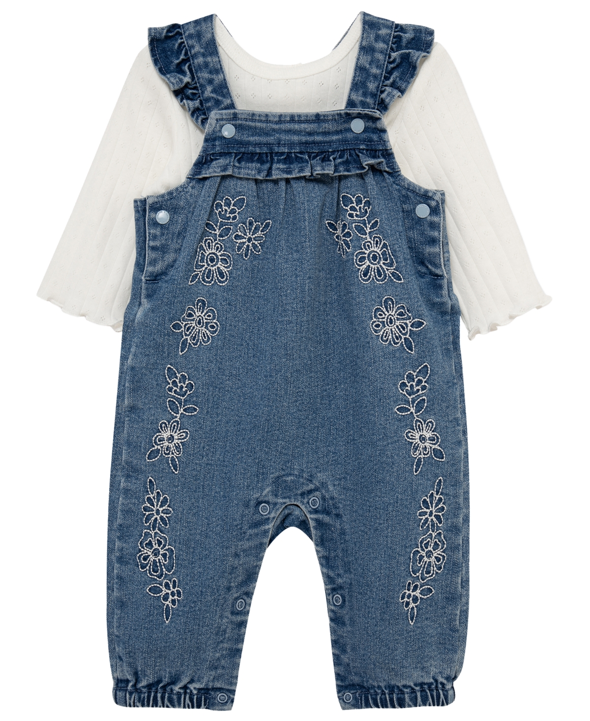 Click here for Little Me Baby Girls Lacey Top and overall  2-Piec... prices