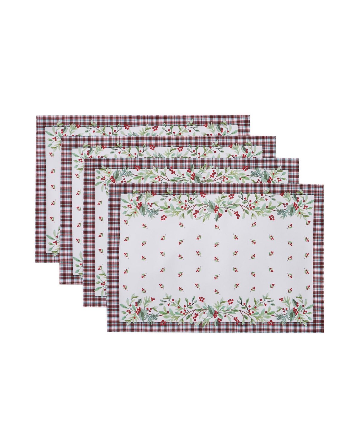 Click here for Avanti Holly Plaid Placemats  Set of 4 - White prices