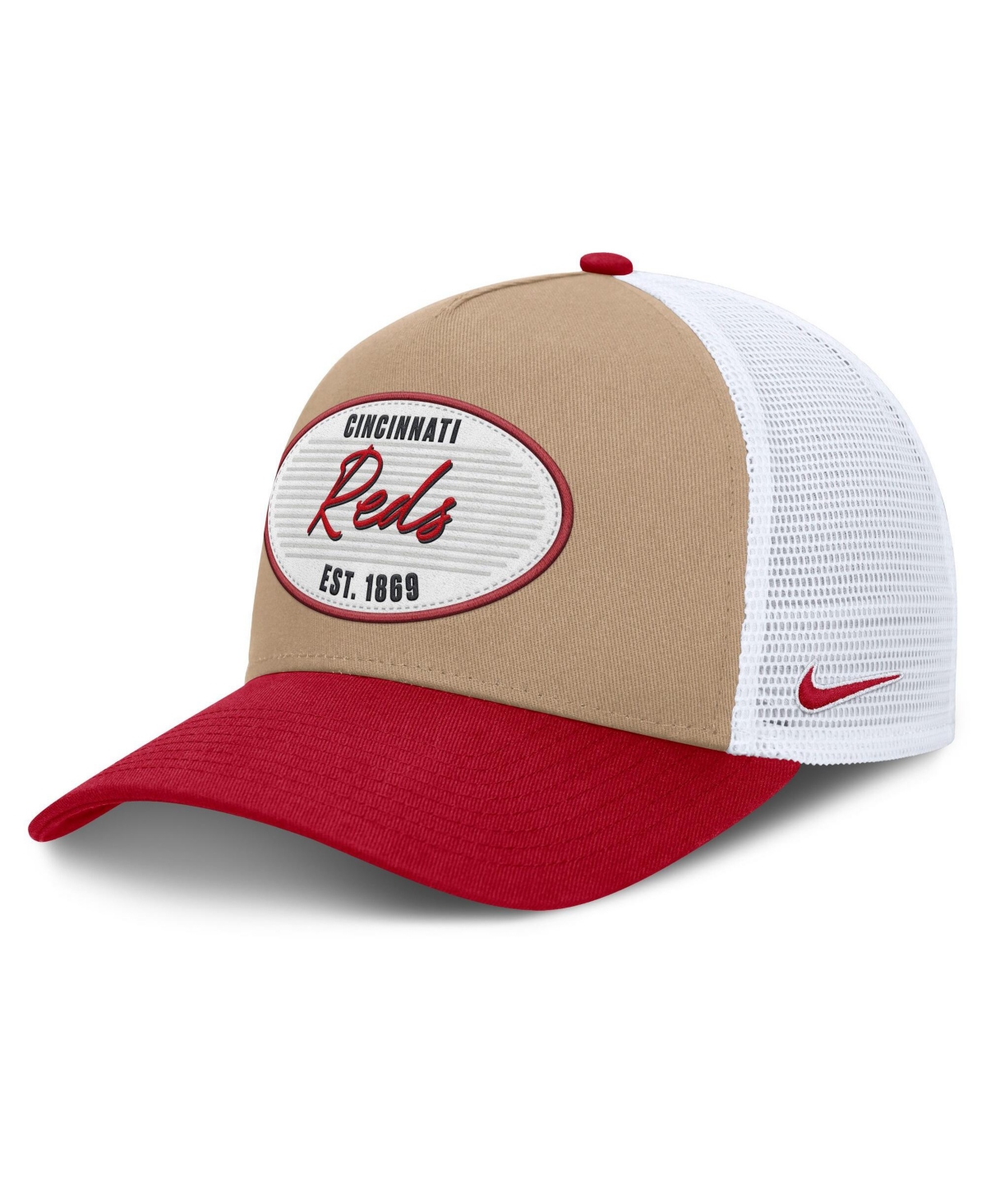 Click here for Mens Nike Khaki/Red Cincinnati Reds Rise A-Frame T... prices