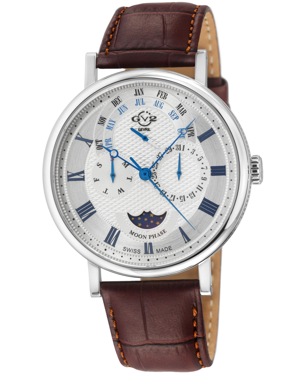 Click here for GV2 by Gevril Mens Maestro Swiss Quartz Leather St... prices