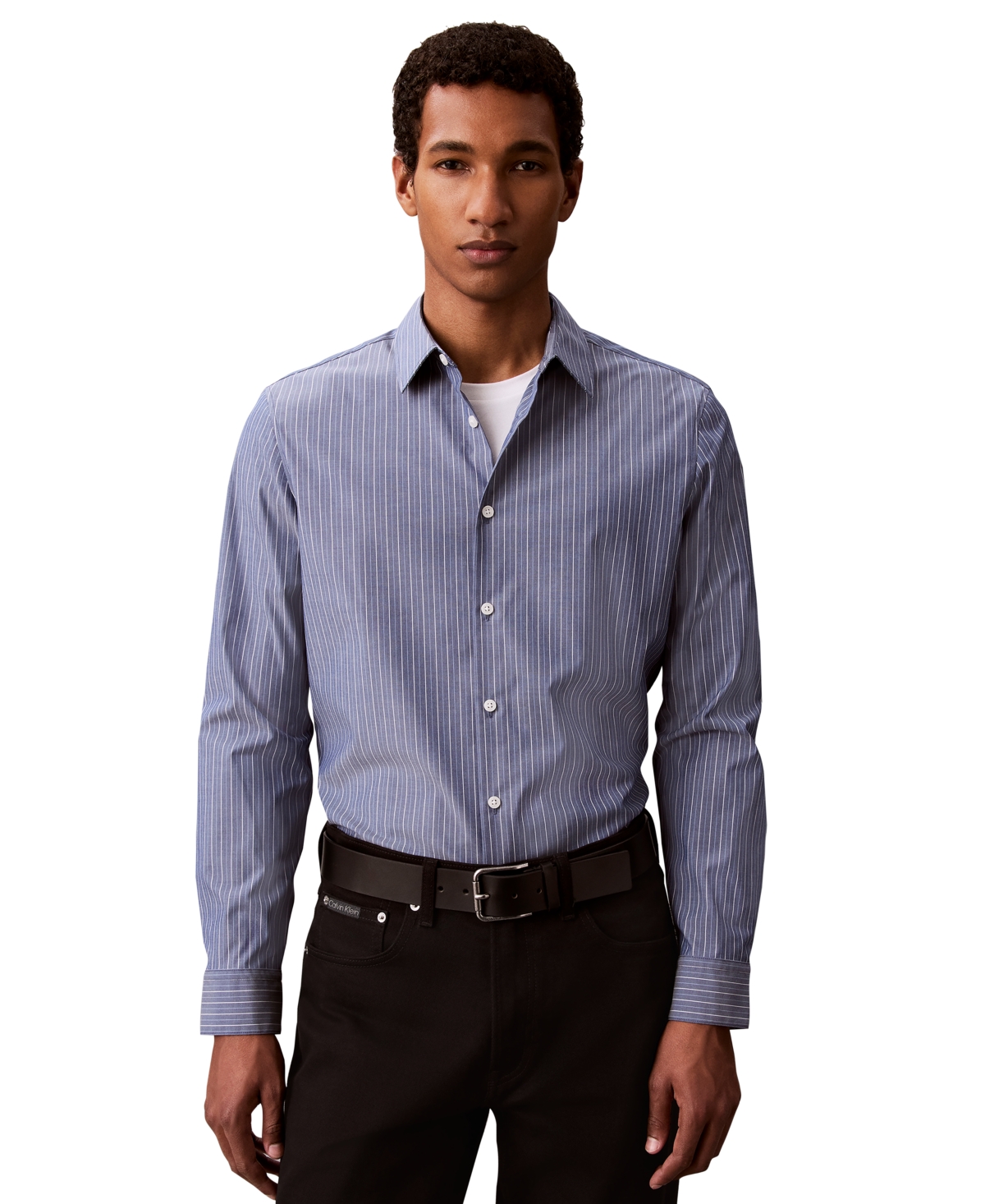 Click here for Calvin Klein Mens Stretch Regular-Fit Shirt - Esta... prices