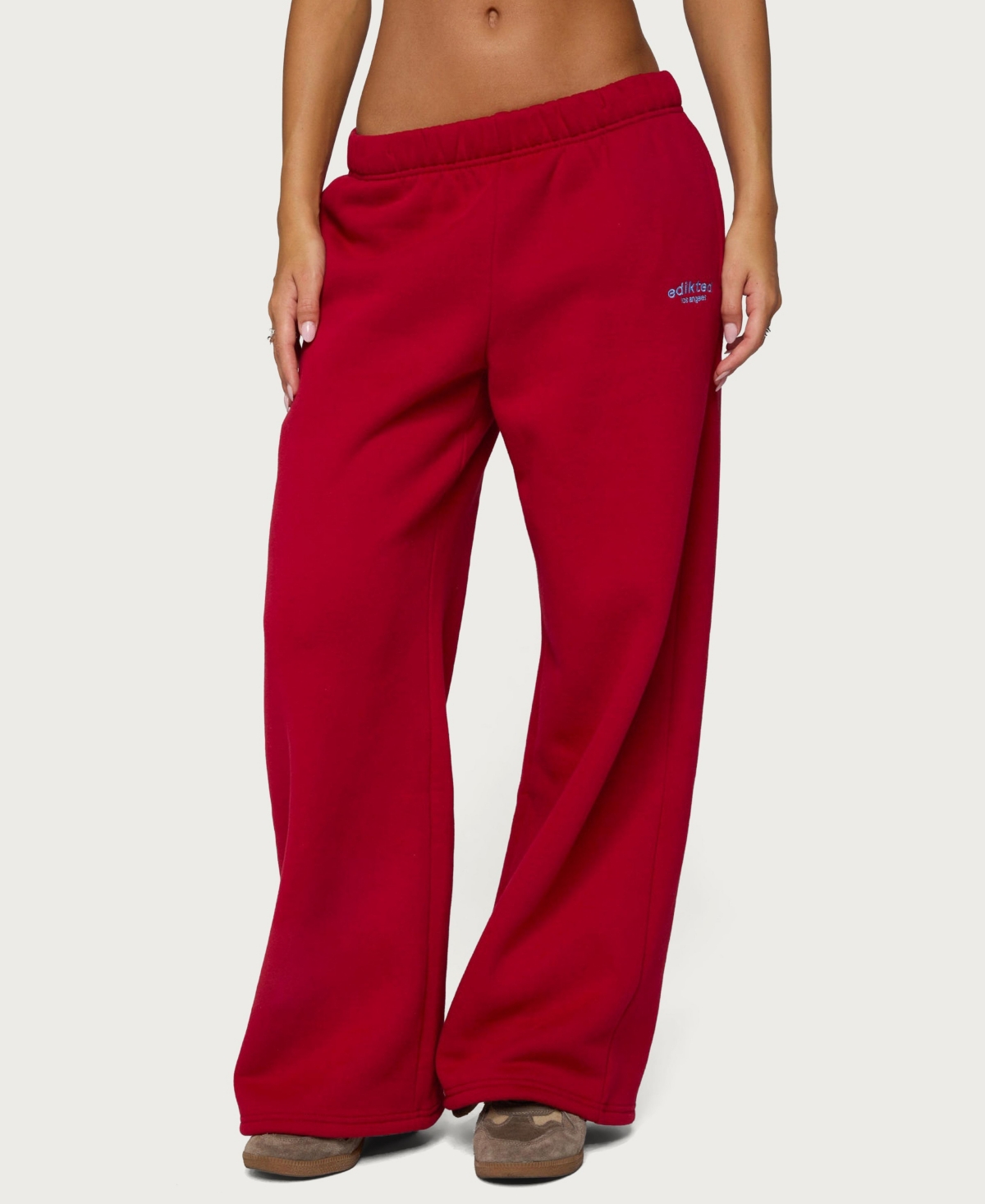 Click here for Edikted Womens Los Angeles Sweatpants - Red prices