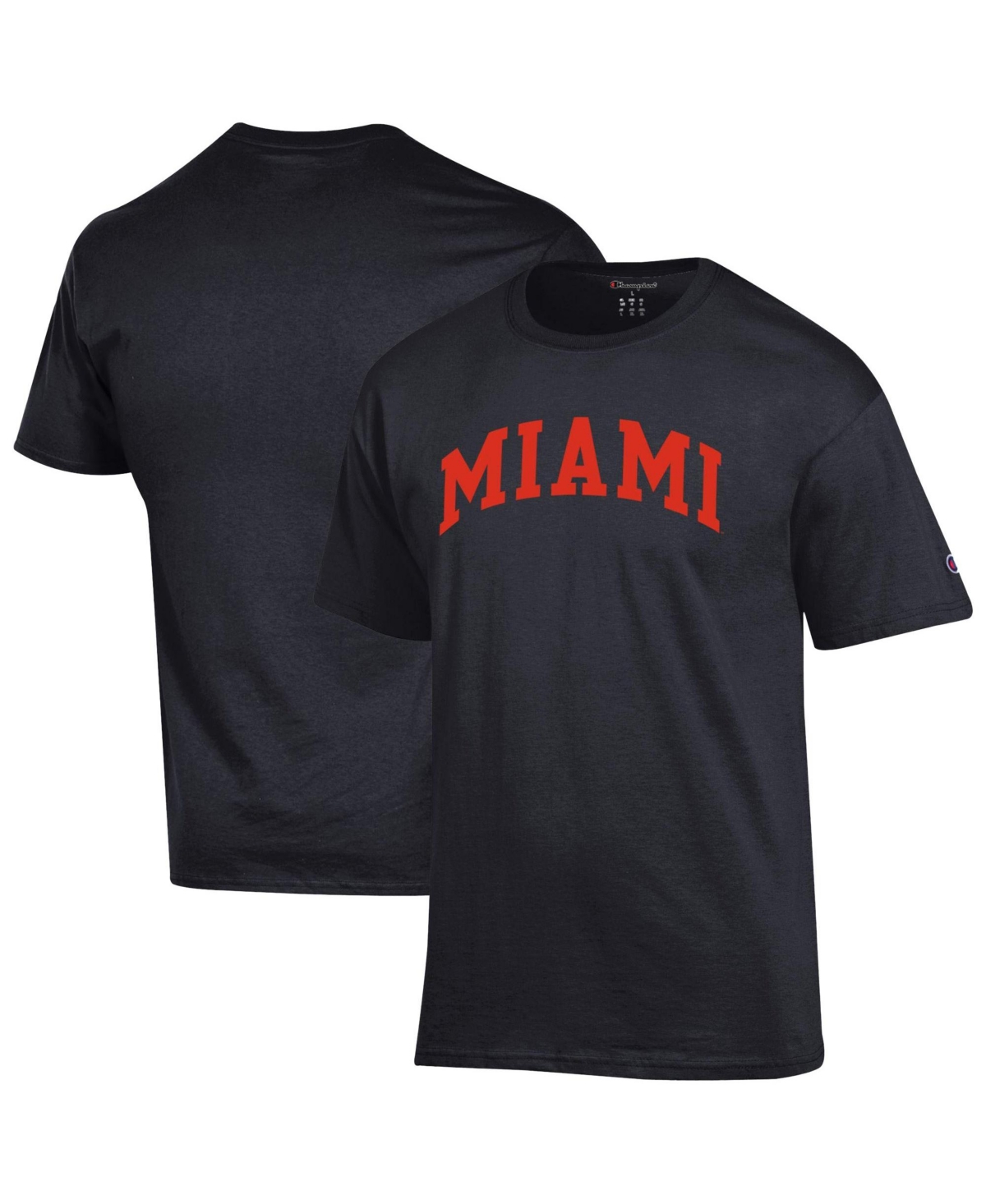 Click here for Champion Mens Black Miami Hurricanes Basic Arch T-... prices