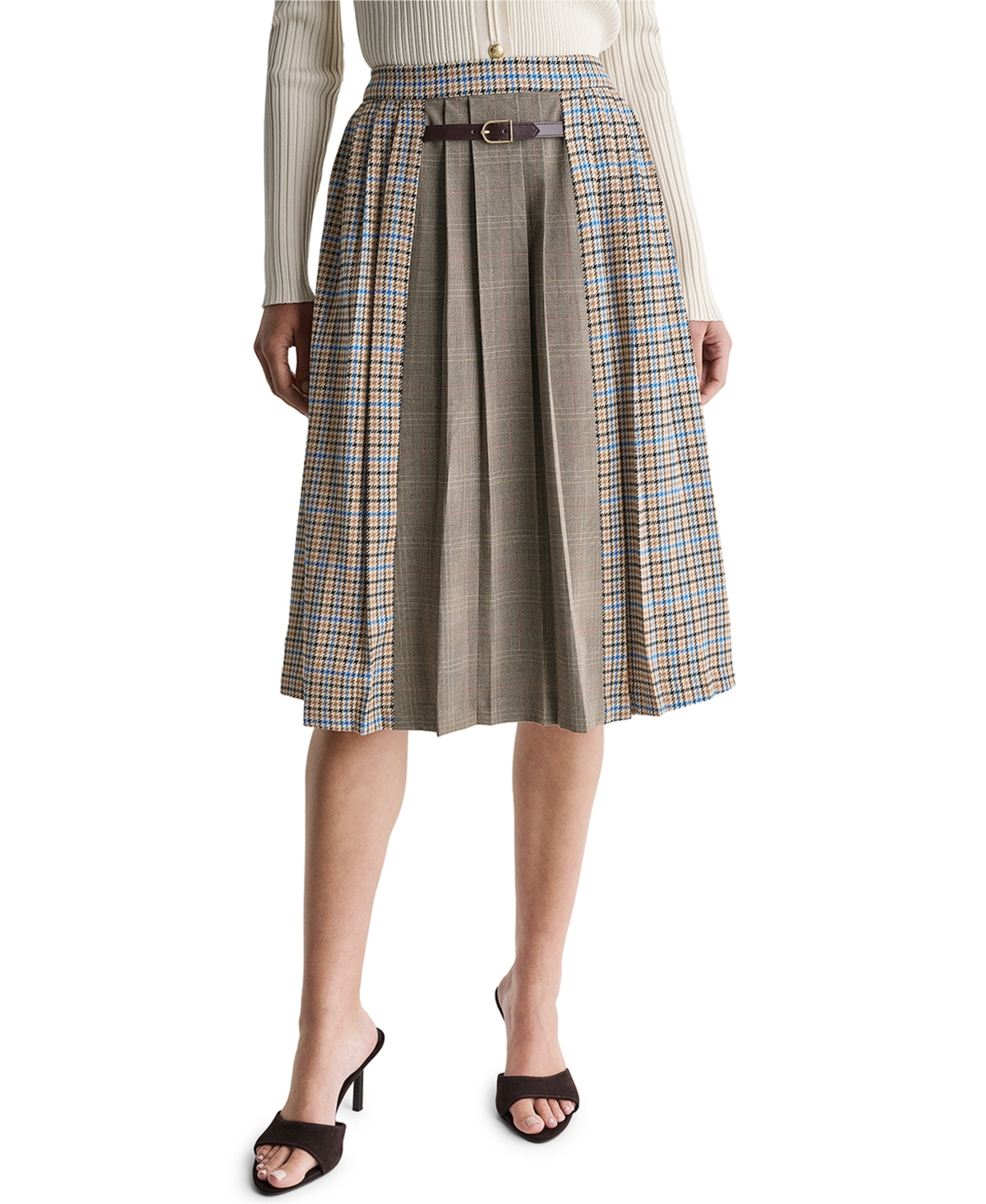 Click here for Bcbg Womens Pleated A-Line Long Midi Skirt - Camel... prices