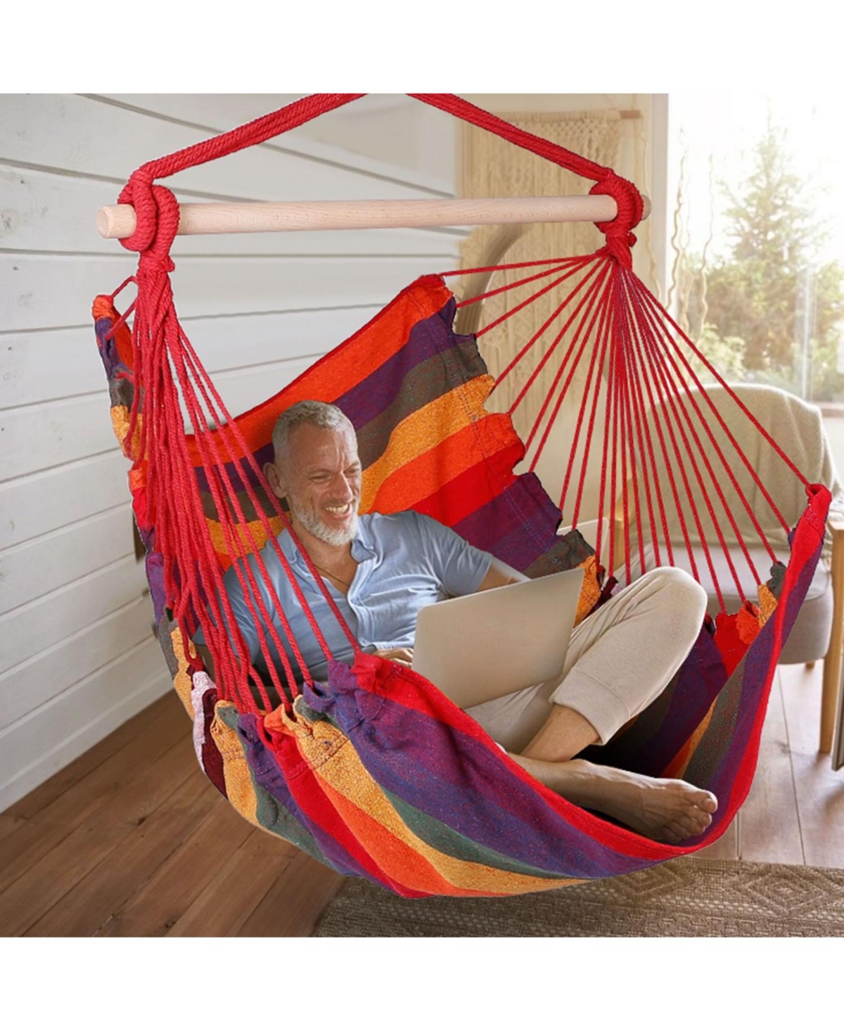 Click here for Zeny Hammock Hanging Chair Canvas Porch Patio Swin... prices