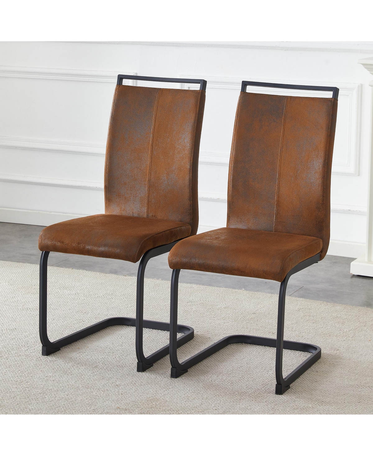 Click here for Flynama Set of 2 Vintage Tech Fabric Dining Chairs... prices