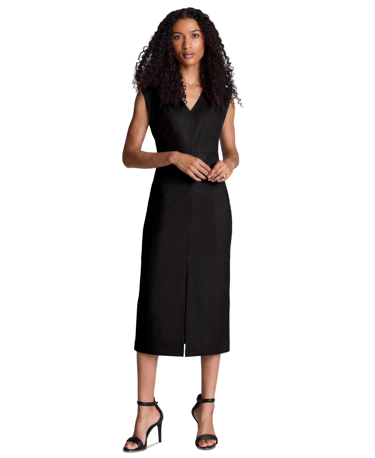 Click here for Kenneth Cole Womens V-Neck Midi Dress - Black prices