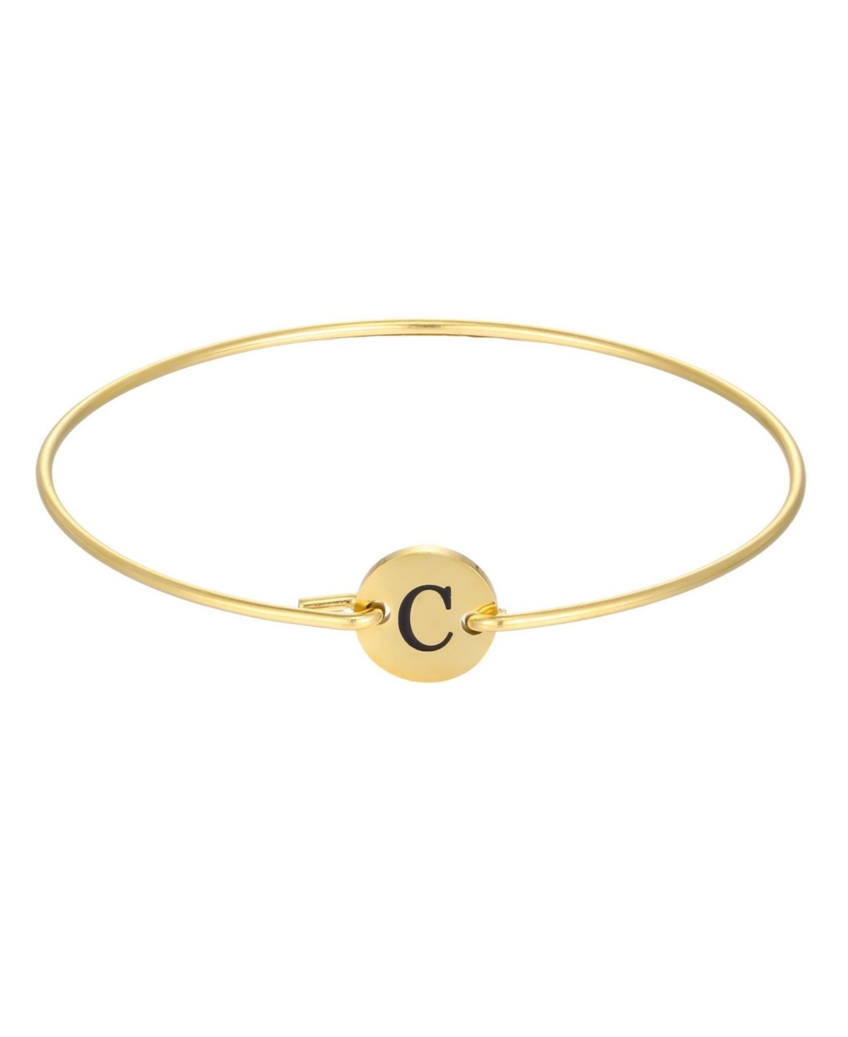 Click here for Adornia Tarnish Resistant Gold Engraved Initial Di... prices