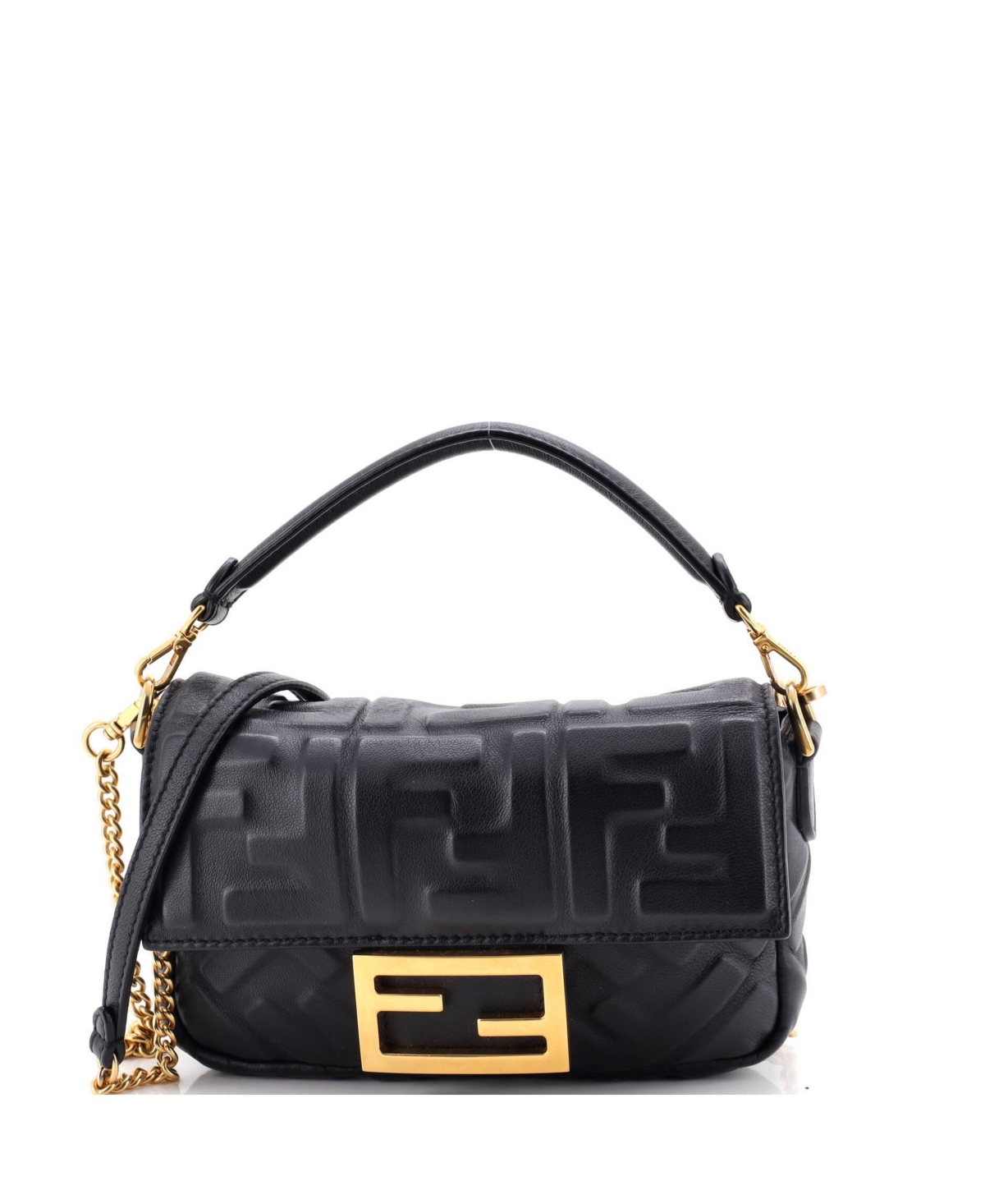 Click here for Pre-Owned Fendi Mini Baguette Nm Bag Zucca Embosse... prices