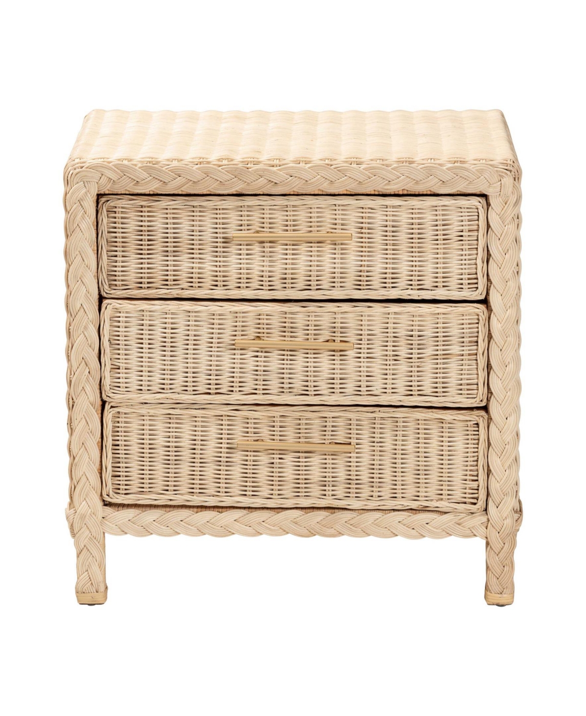Click here for bali & pari Lanica 24 Rattan 3-Drawer Nightstand -... prices