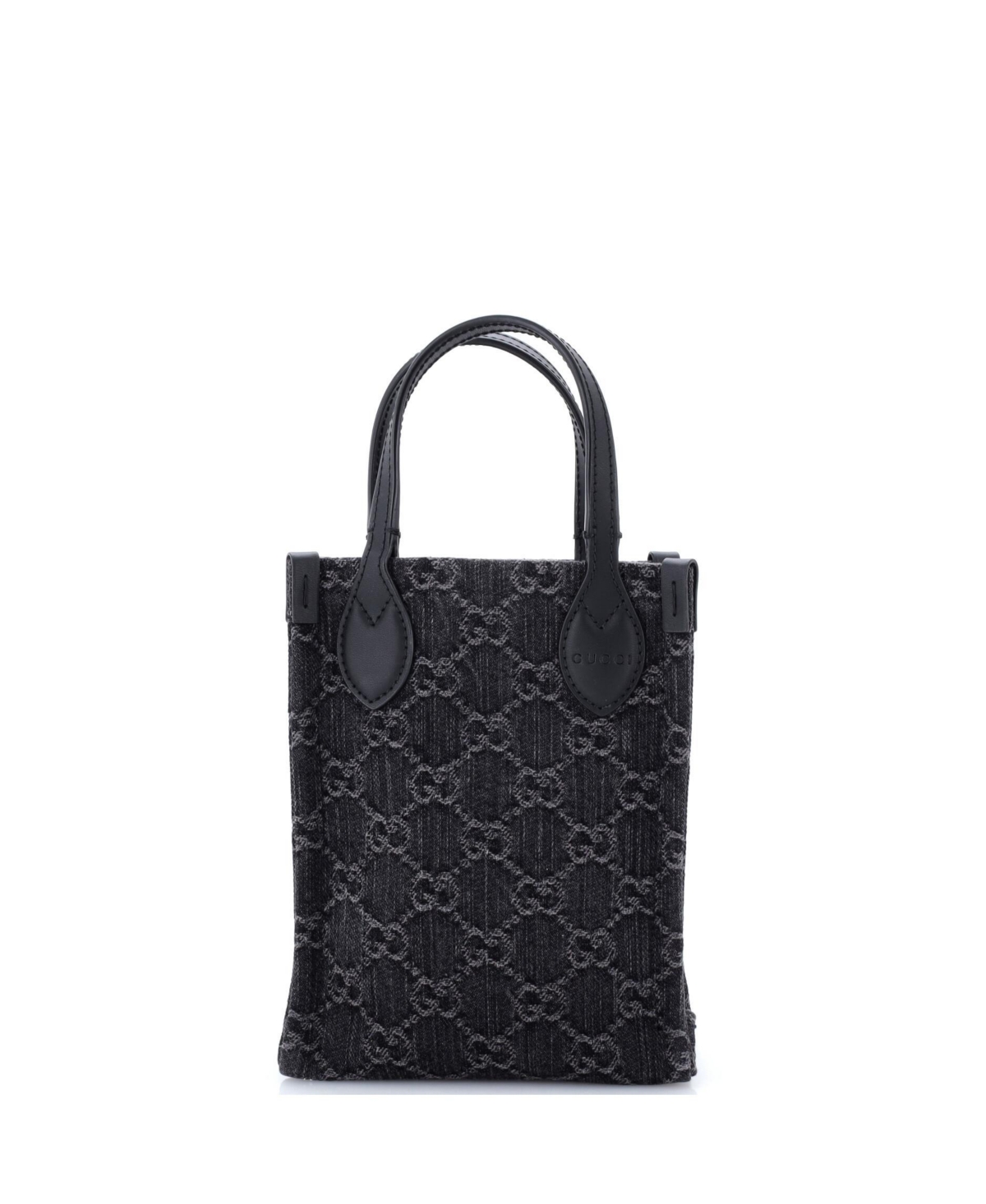 Click here for Pre-Owned Gucci Mini Vertical Tote Gg Denim - Blac... prices