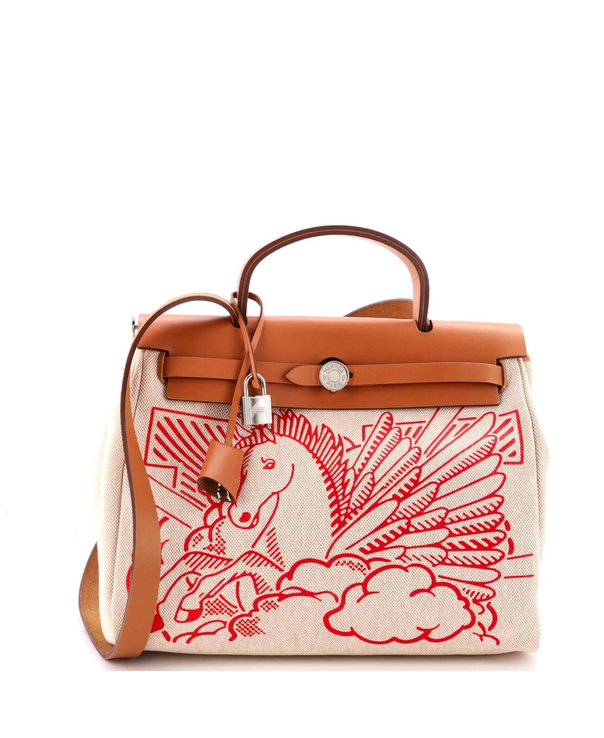 Click here for Pre-Owned Hermes 31 Herbag Zip Pegase Pop Toile an... prices