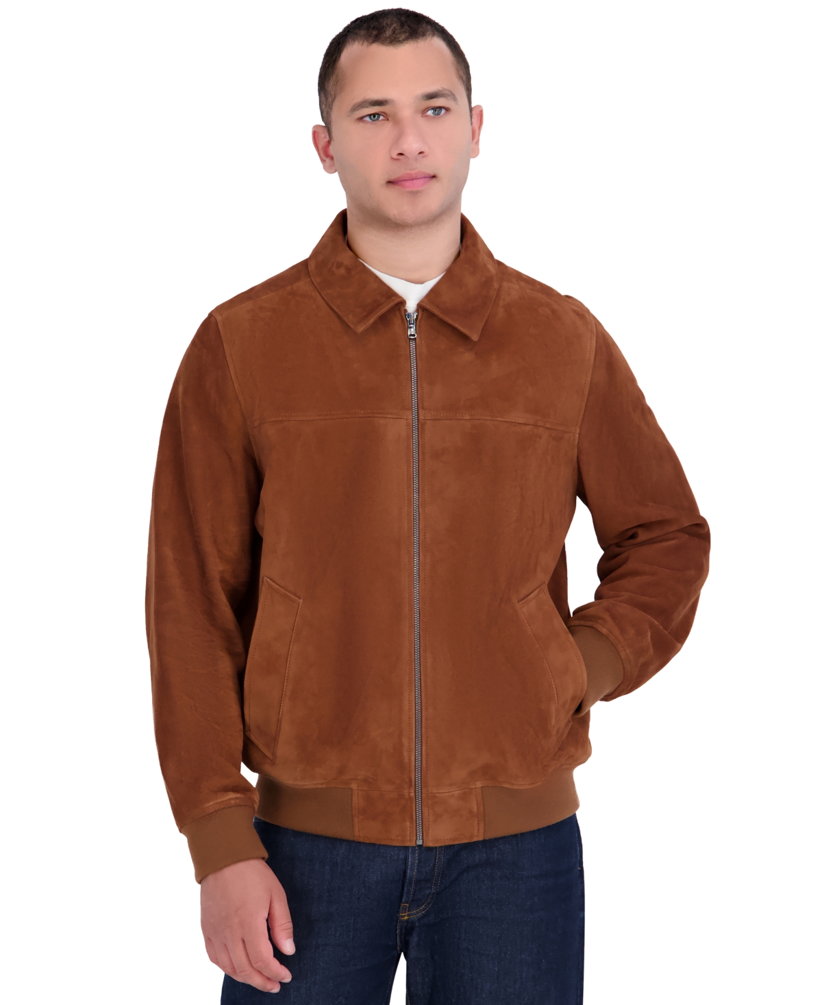 Click here for Michael Kors Mens Suede Shirt-Collar Bomber Jacket... prices