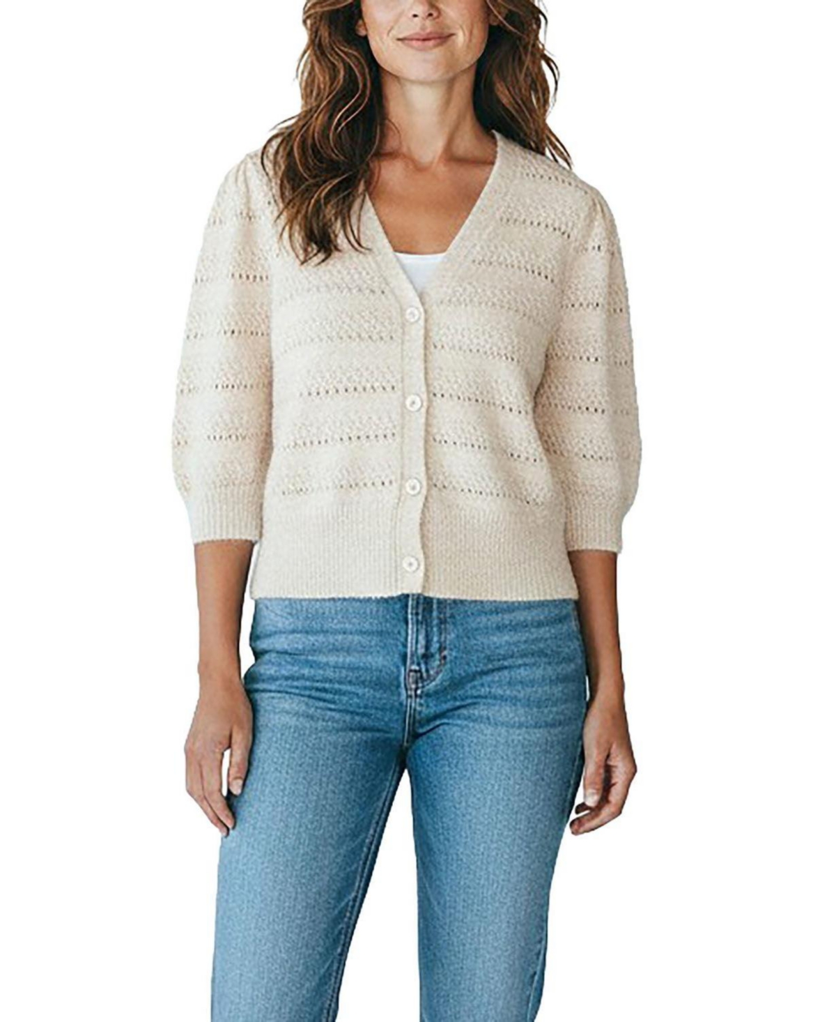 Click here for Hope & Henry Womens Organic Puff-Sleeve Button-Fro... prices