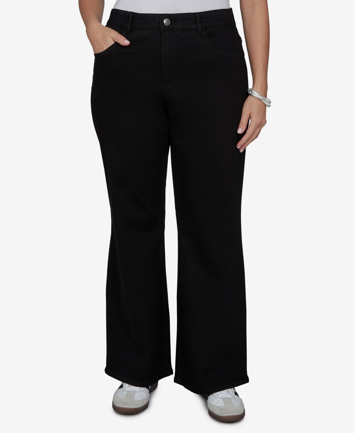 Click here for Ruby Rd. Plus Size Mid-Rise Flare Jeans - Jet Blac... prices