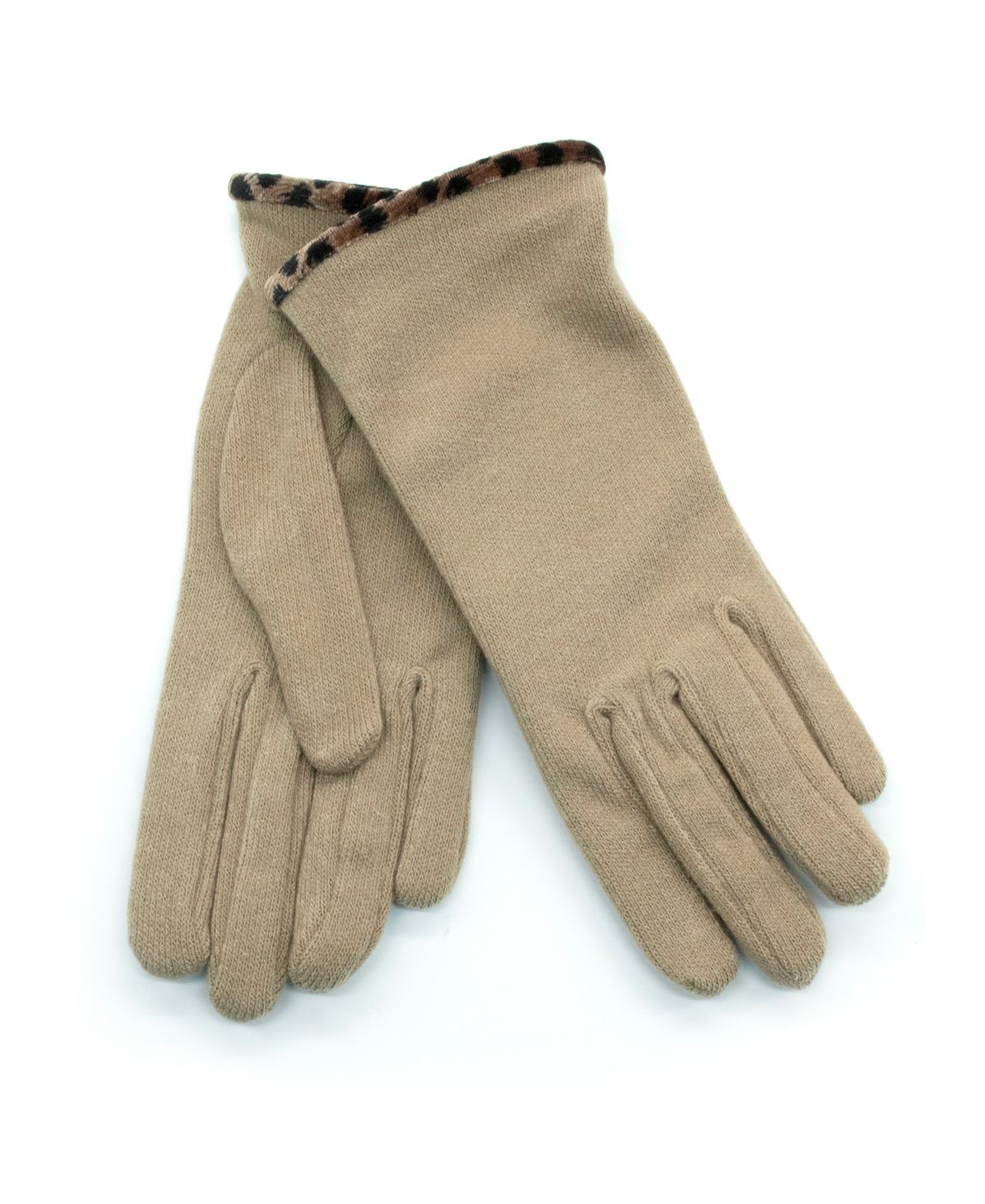 Click here for Portolano Animal Print Piping Gloves - Taupe prices