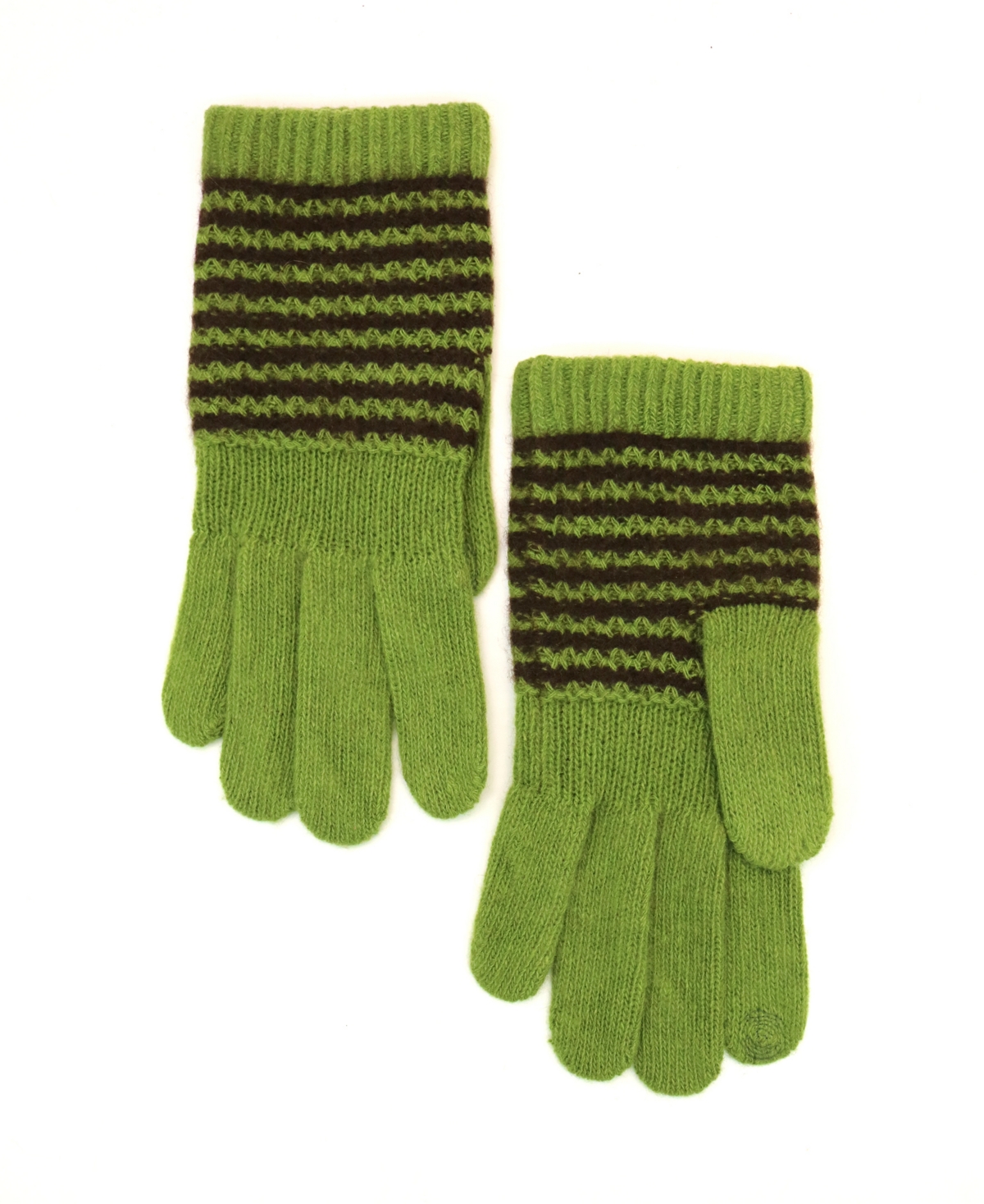 Click here for Portolano Slouchy Striped Gloves - Cedar Green/Bro... prices