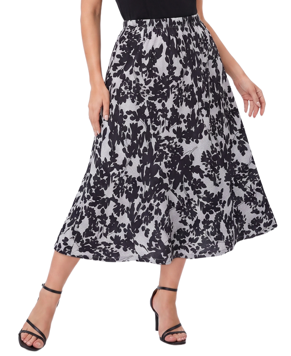 Click here for Ny Collection Petite High-Waisted Midi A-Line Skir... prices