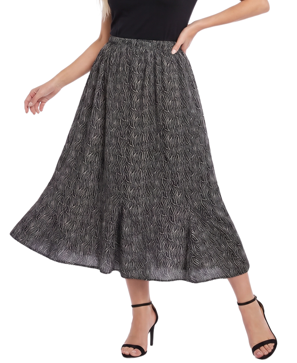 Click here for Ny Collection Petite High-Waisted Midi A-Line Skir... prices