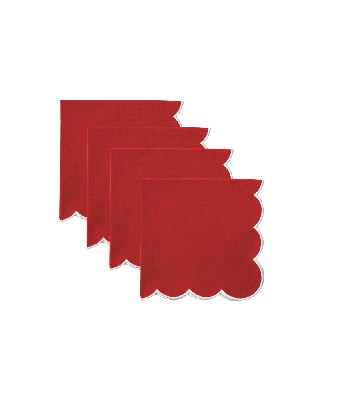 Click here for Tableau Wavy Edge Napkins  Set of 4 - Red prices