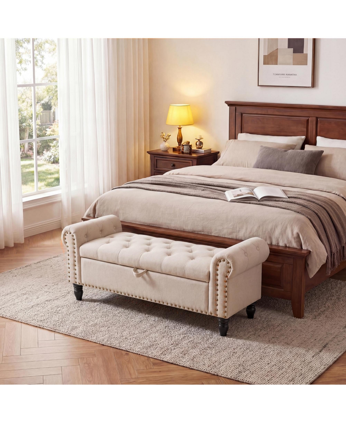 Click here for gaomon Storage Bench 51 Inch Upholstered Button Tu... prices