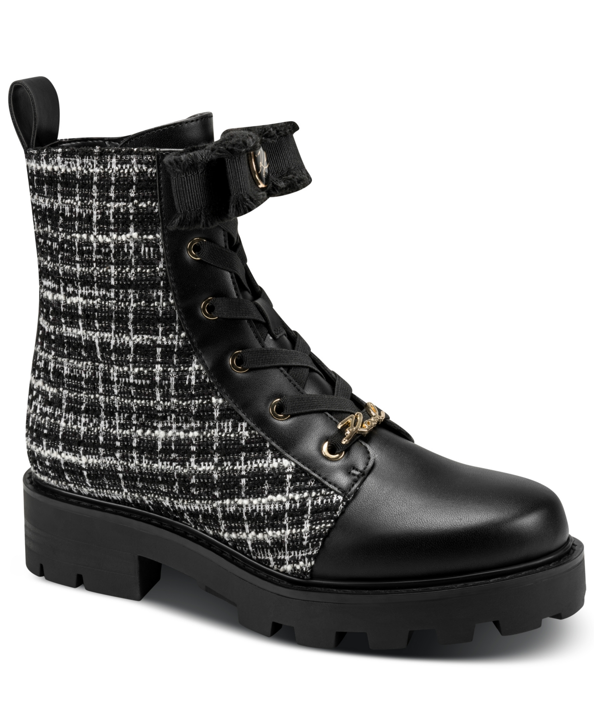Click here for Karl Lagerfeld Paris Womens Metea Combat Lace-Up B... prices