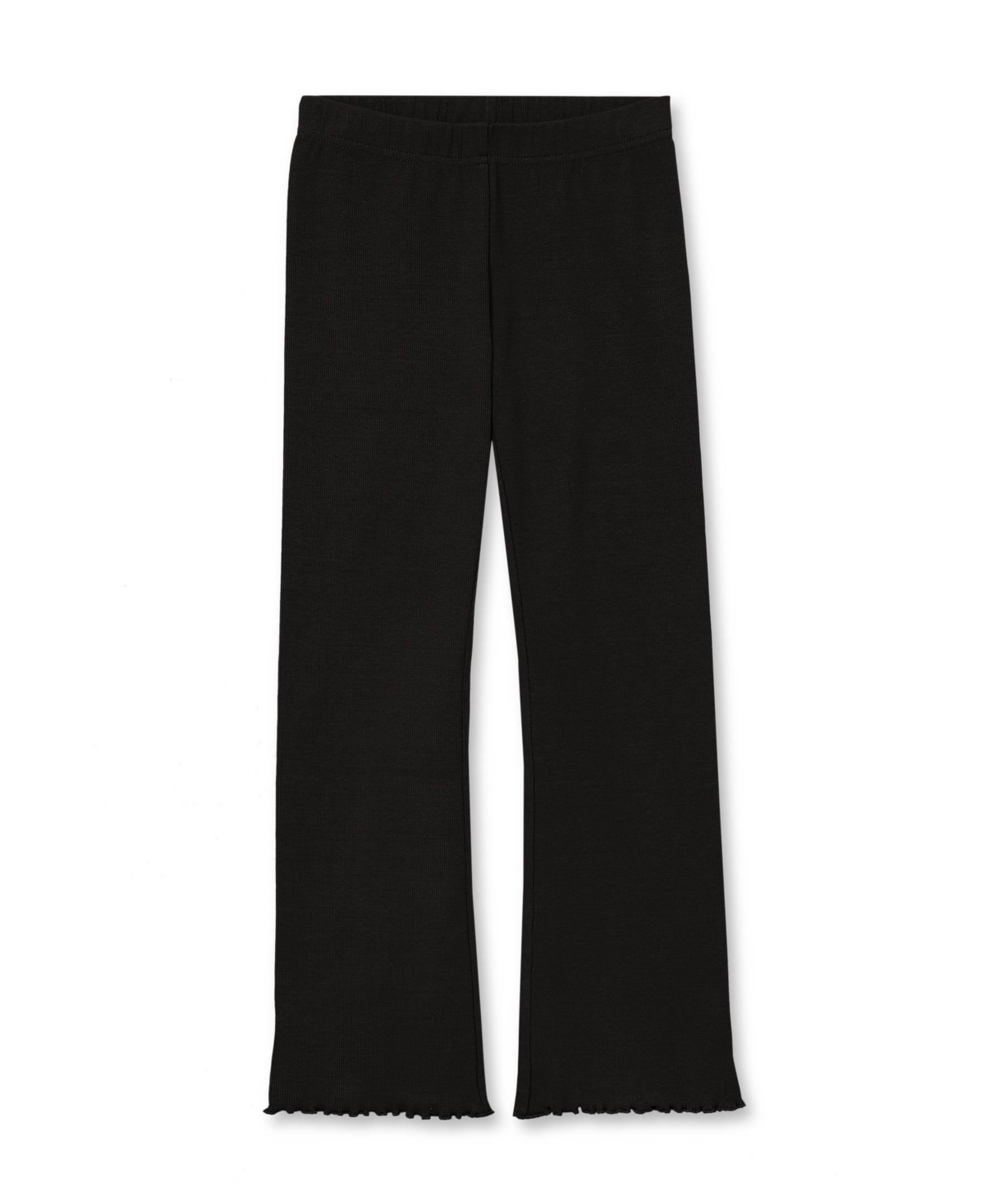 Click here for Lands End Girls Ribbed Knit Flare Leggings - Black prices