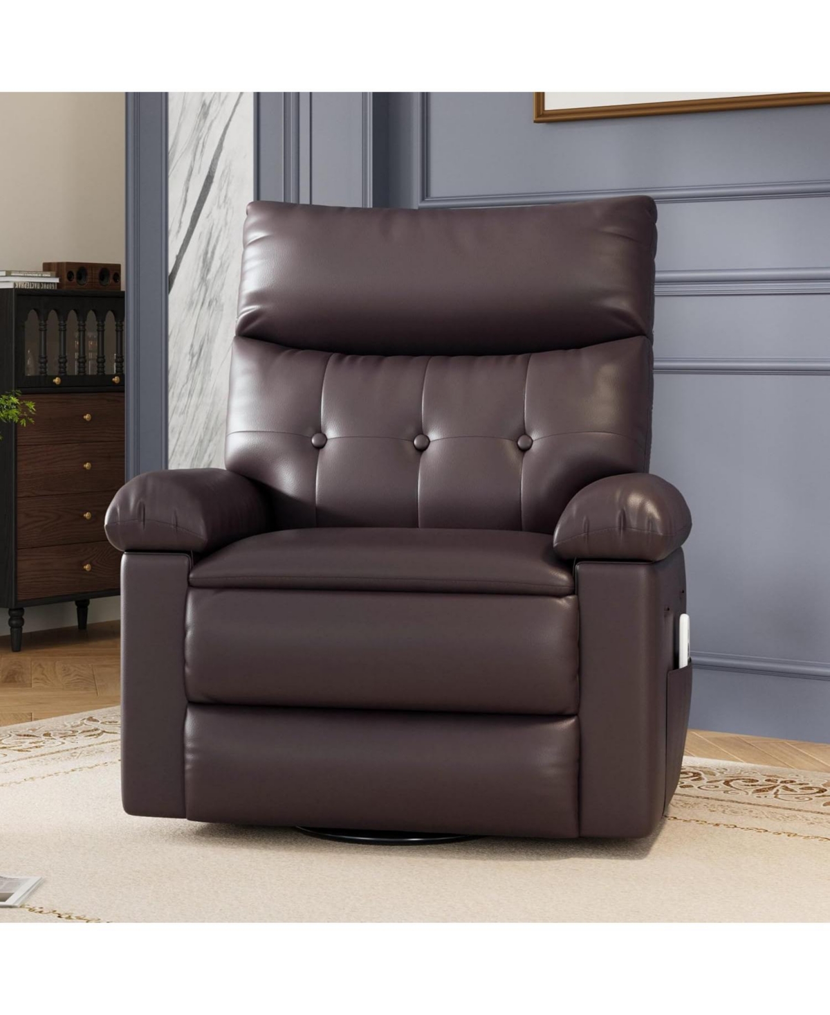 Click here for Leather Manual Recliner Chair for Adults with Heat... prices