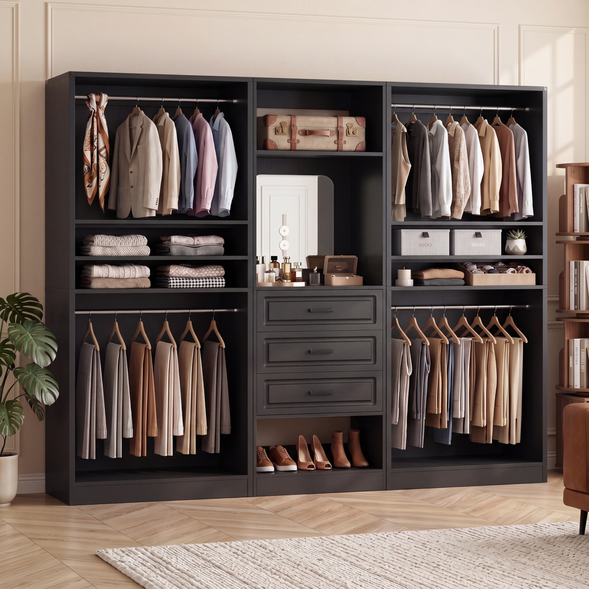 Click here for Aheaplus Closet System Set with Mirror and Shelves... prices