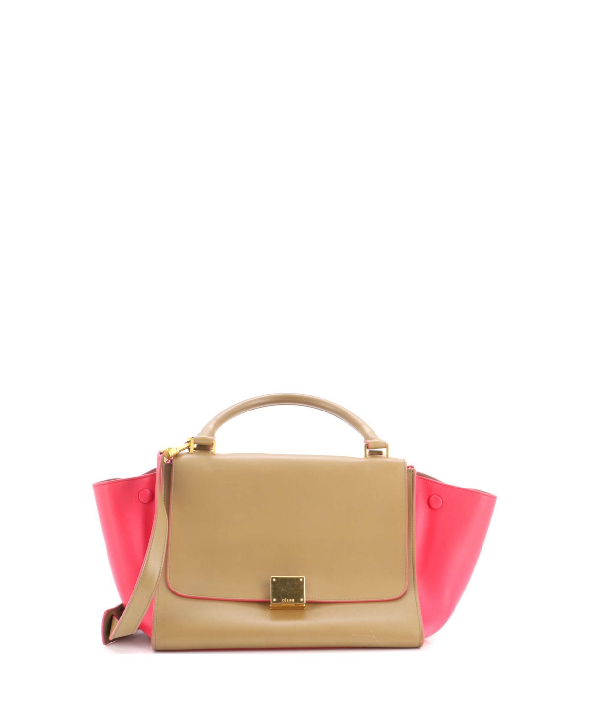 Click here for Pre-Owned Celine Small Trapeze Bag Leather - Brown prices