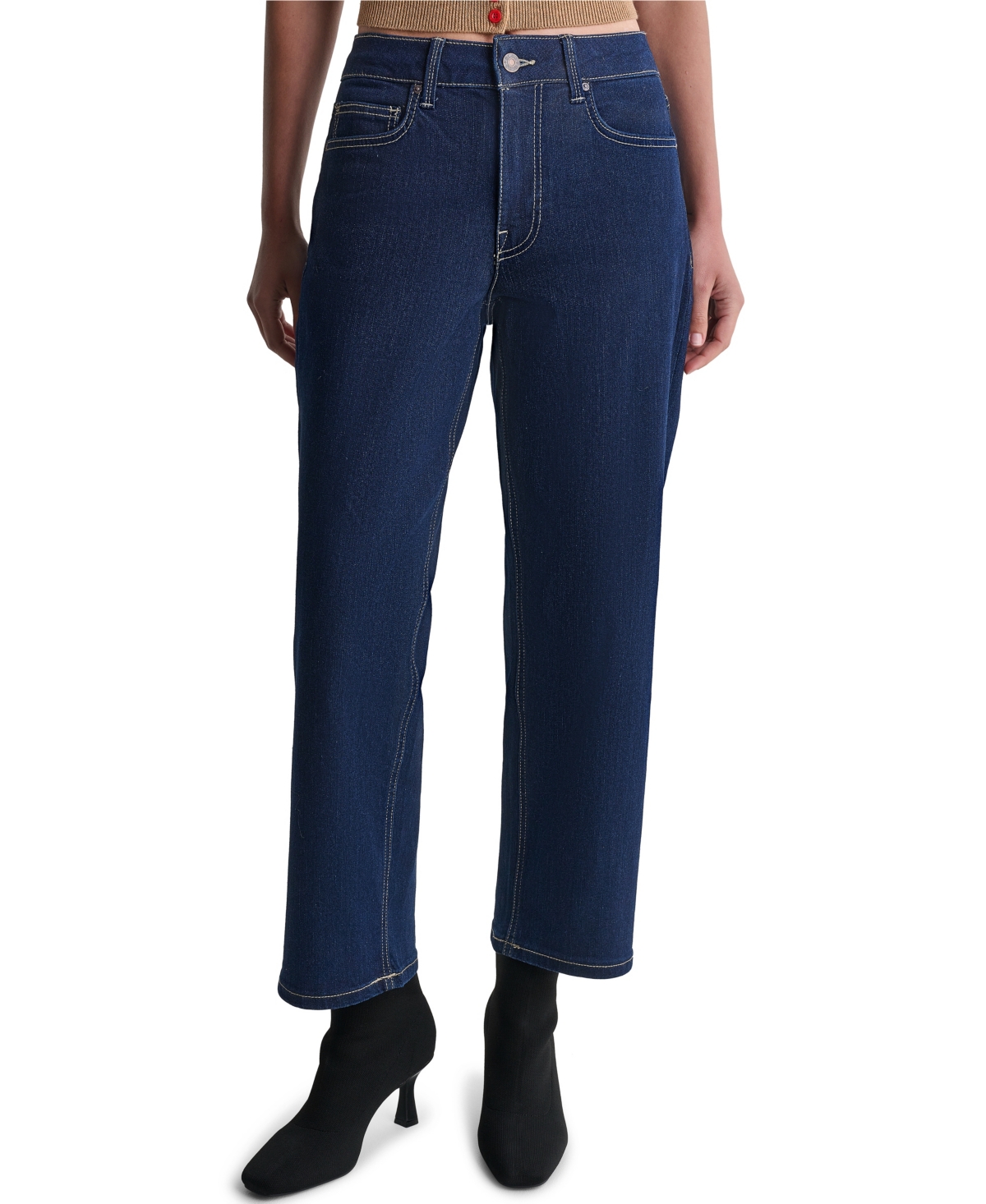 Click here for Bcbg Womens Mid-Rise Straight-Leg Jeans - Midnight... prices