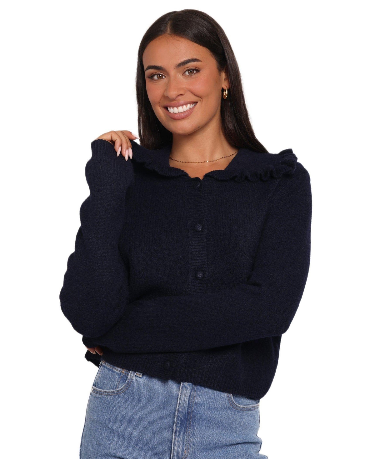 Click here for Petal and Pup Womens Carmello Frill Collar Cardiga... prices