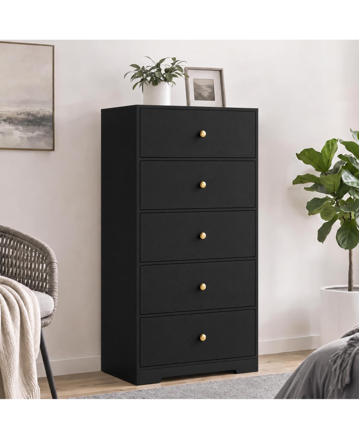 Click here for homfan 5-Drawer Tall Chest of Drawers  45.3 Inch D... prices