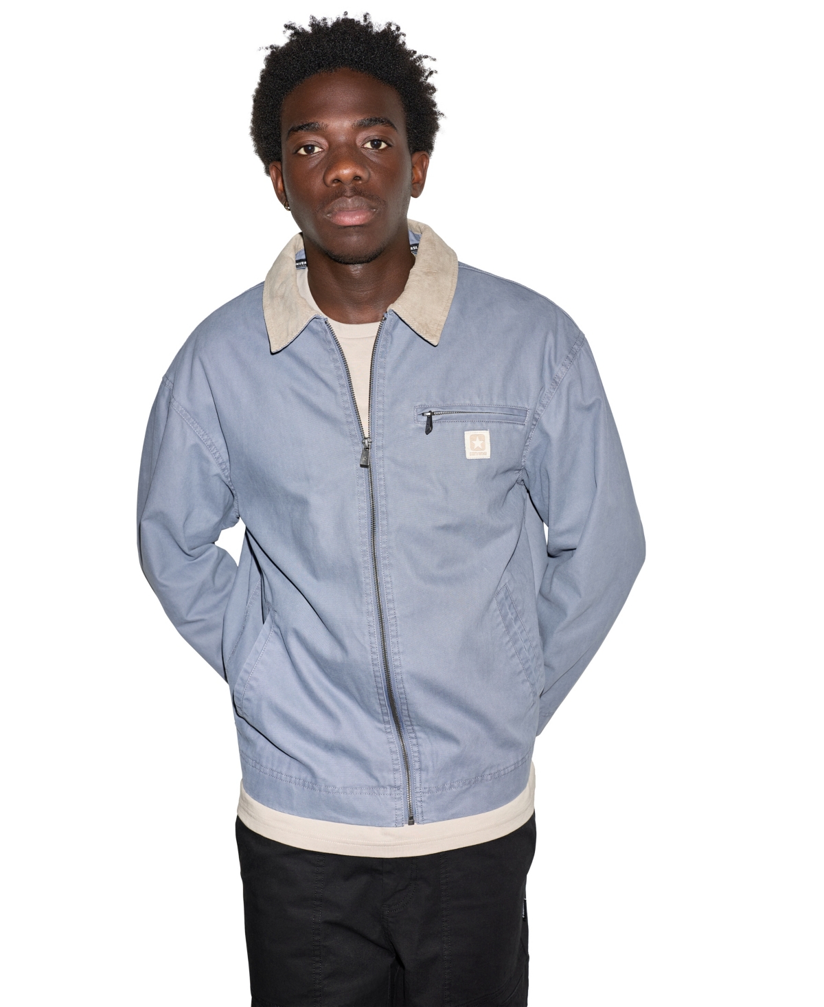 Click here for Converse Mens Framework Corduroy Collar Front Zip... prices