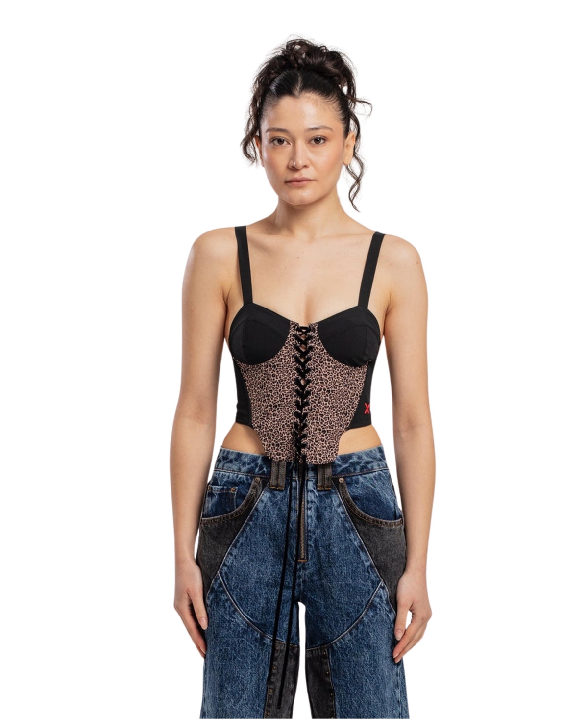 Click here for Pcfg Womens Leopard-Print Corset Crop Top - Leopar... prices