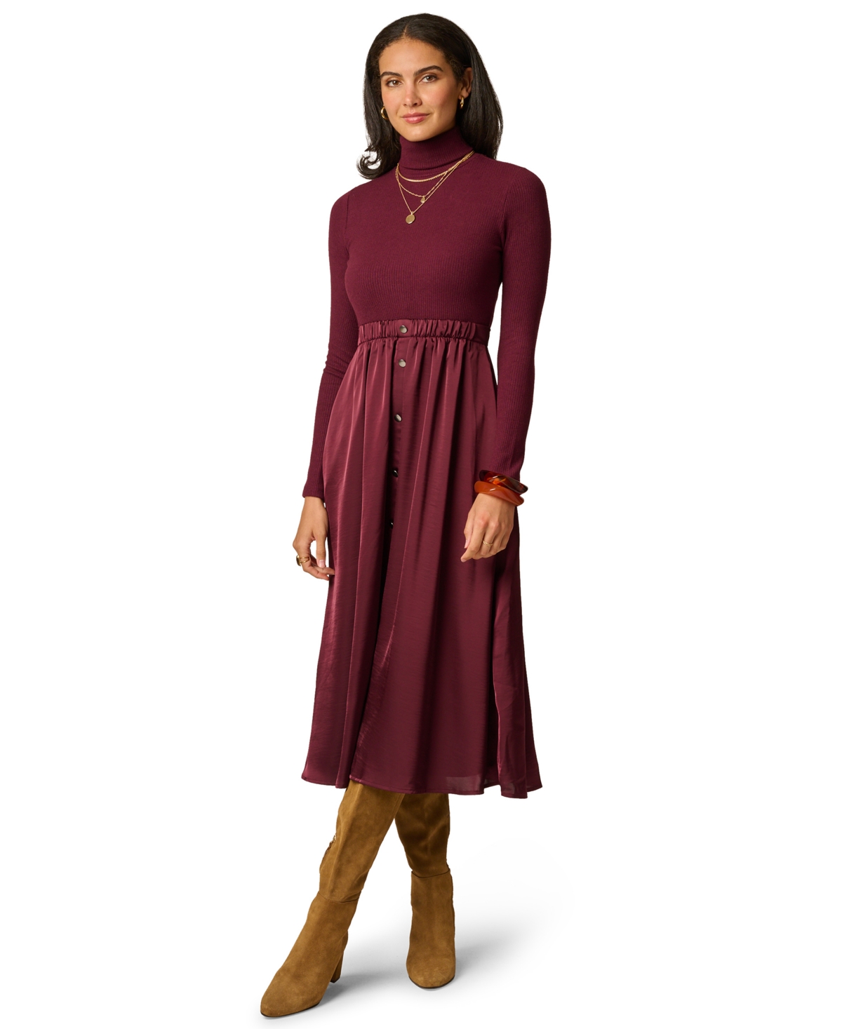 Click here for Adrianna Papell Womens Amelia Turtleneck Long-Slee... prices
