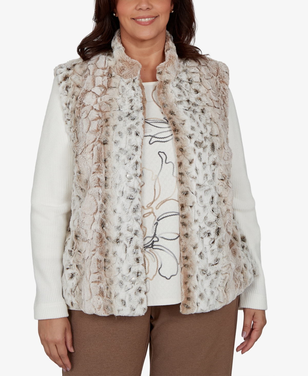 Click here for Alfred Dunner Plus Size Animal-Print Mock Neck Sho... prices