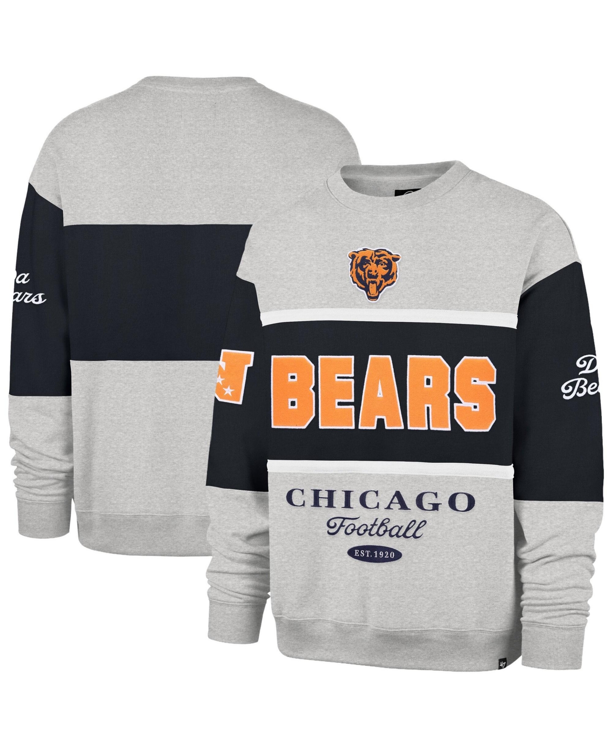 Click here for 47 Brand Mens Navy/Heather Gray Chicago Bears Bloc... prices