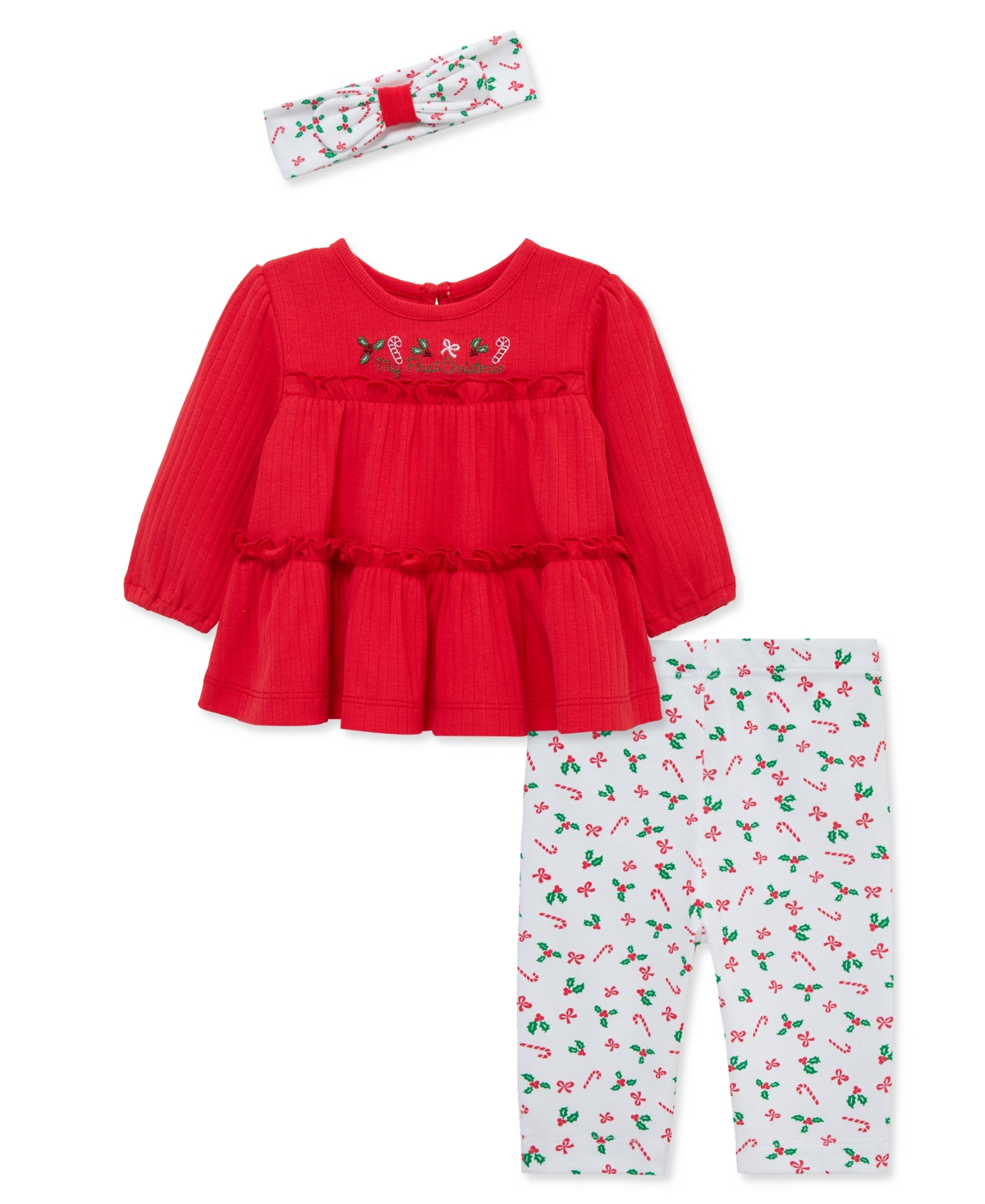 Click here for Little Me Baby Girls Candy Cane Embroidered Tunic... prices