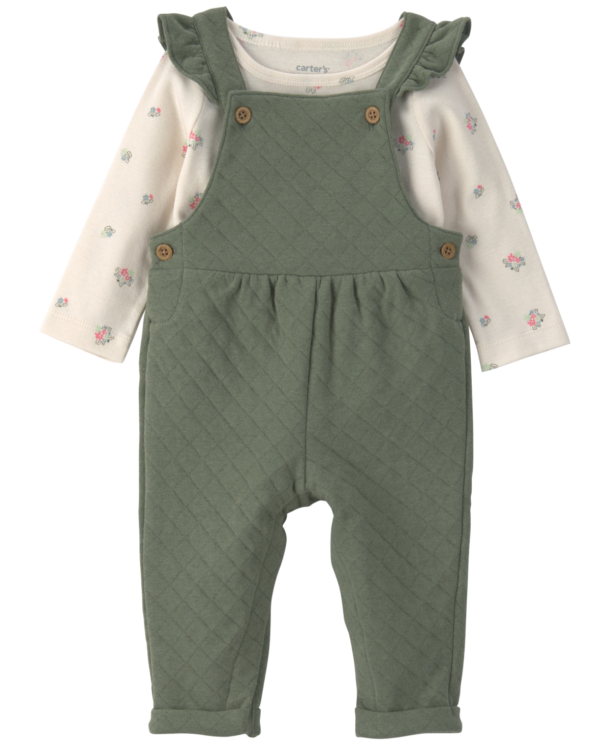 Click here for Carters Baby Girls Printed T-Shirt and Quilted Ove... prices