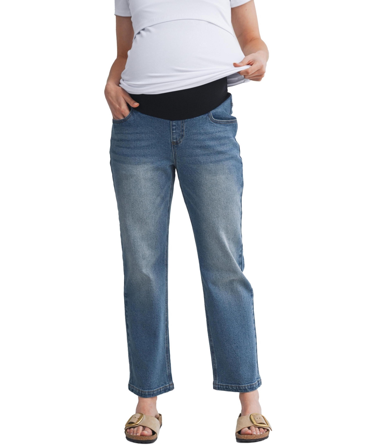 Click here for Hello Miz Maternity Over-the-Belly Straight-Leg Pu... prices