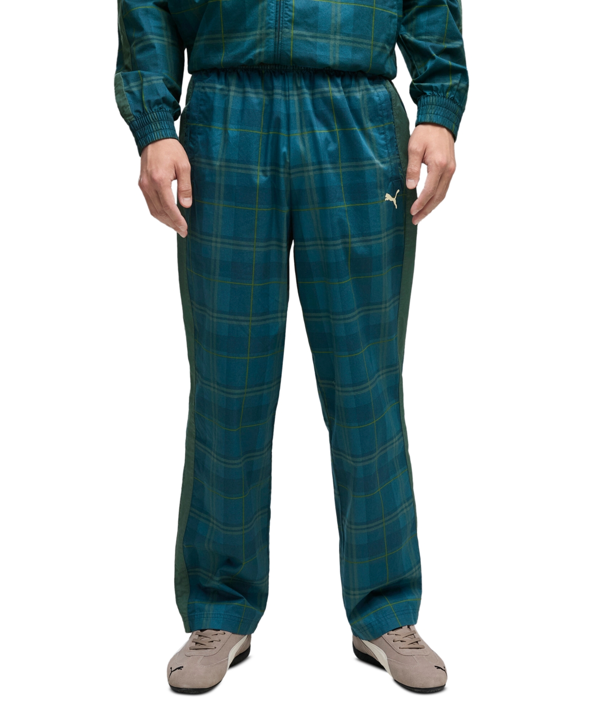 Click here for Puma Mens T7 Tartan Relaxed-Fit Casual Pants - Mid... prices
