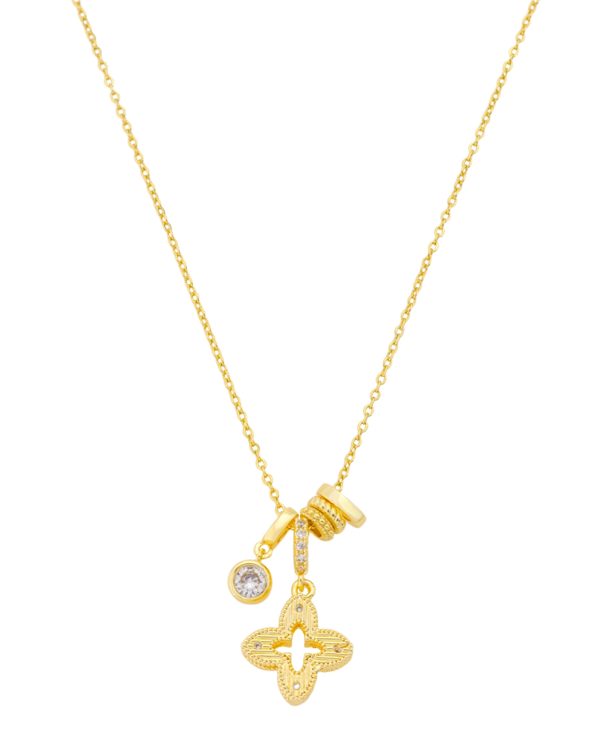 Click here for Unwritten Cubic Zirconia Gold-Plated Clover Charm... prices