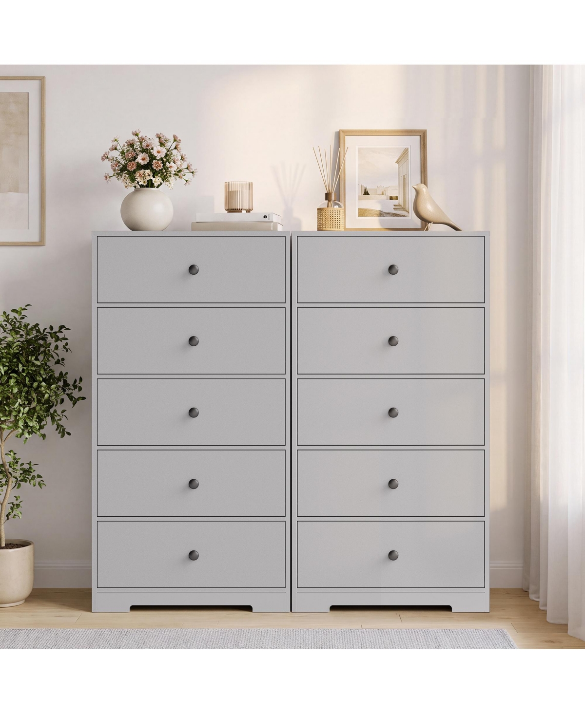 Click here for Gaomon 2 Set of Tall Vertical 5 Drawer Dresser  Ch... prices