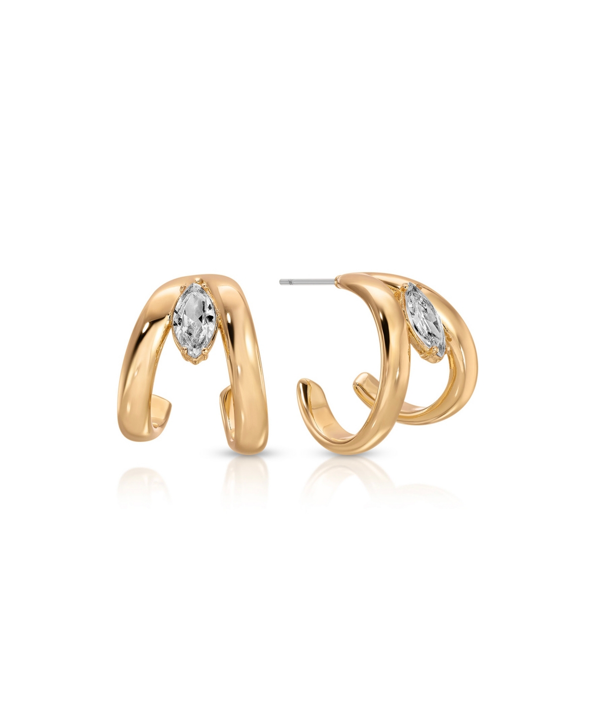 Click here for Ettika Orbit Crystal Hoop Earrings - Gold prices