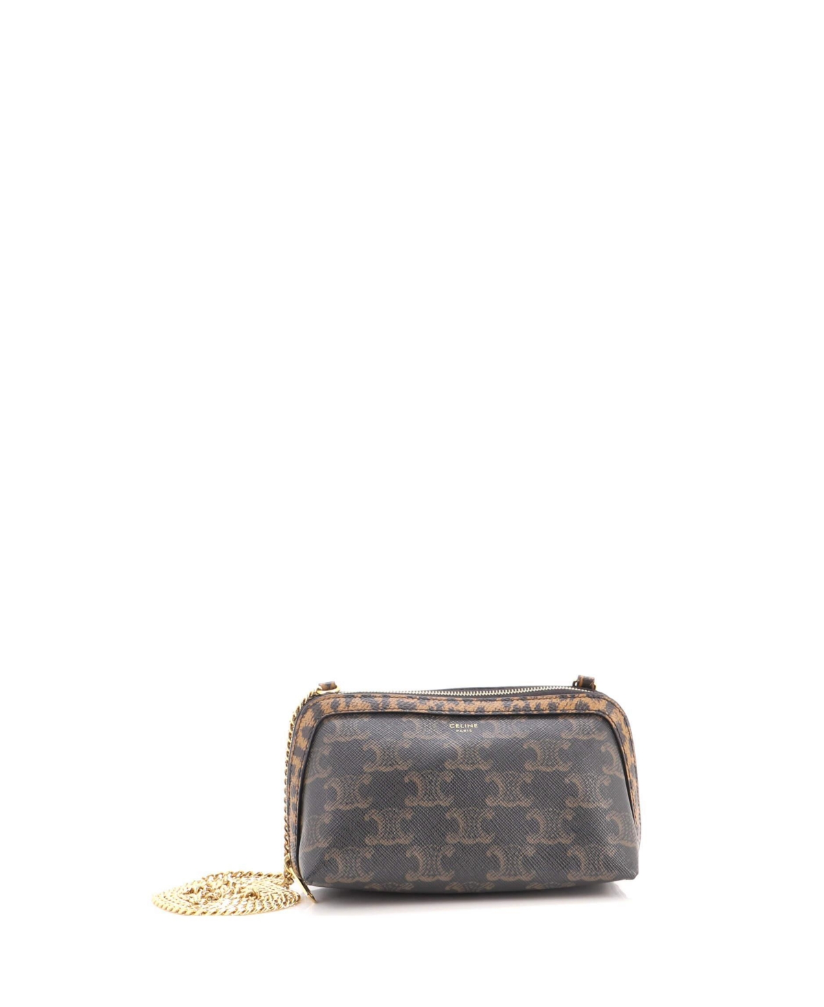 Click here for Pre-Owned Celine Zip Around Chain Clutch Triomphe... prices