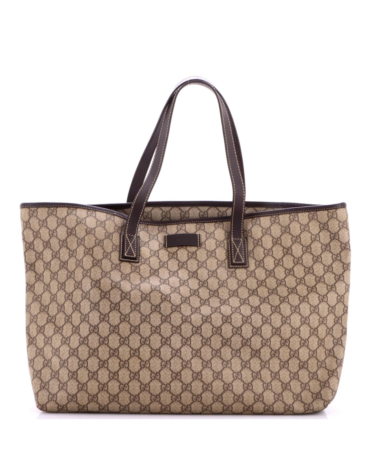 Click here for Pre-Owned Gucci Large Plus Tote Gg Coated Canvas w... prices