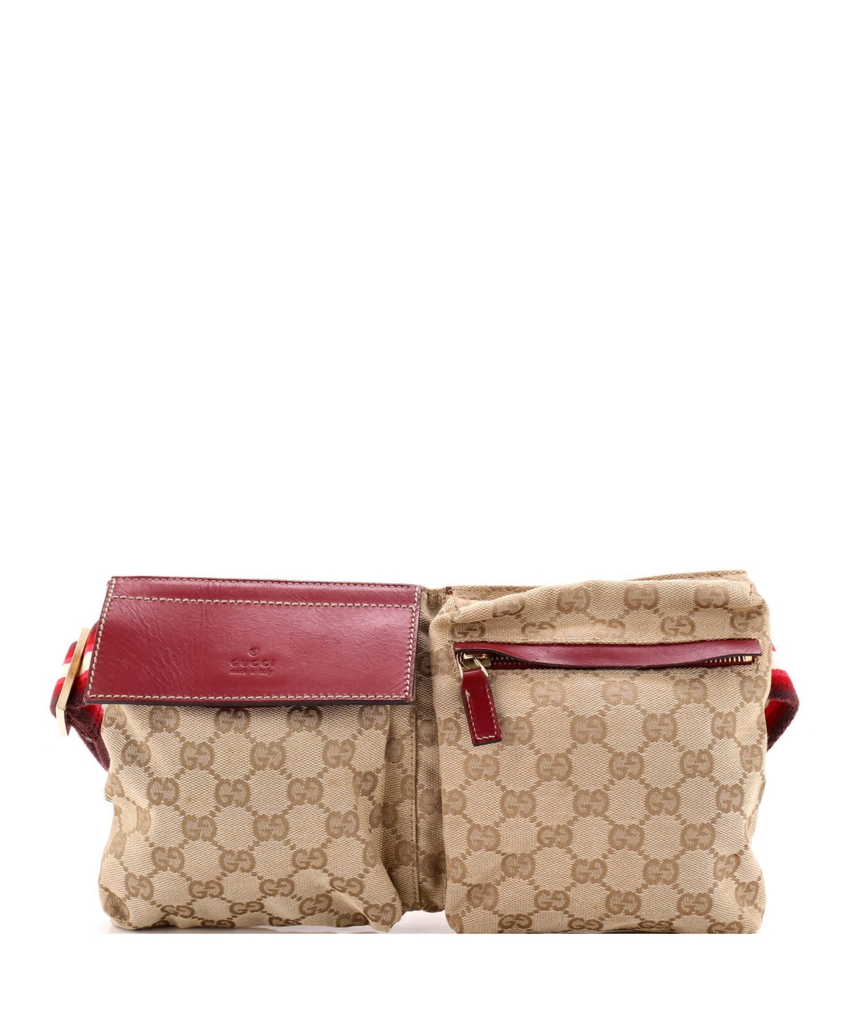 Click here for Pre-Owned Gucci Vintage Double Belt Bag Gg Canvas... prices