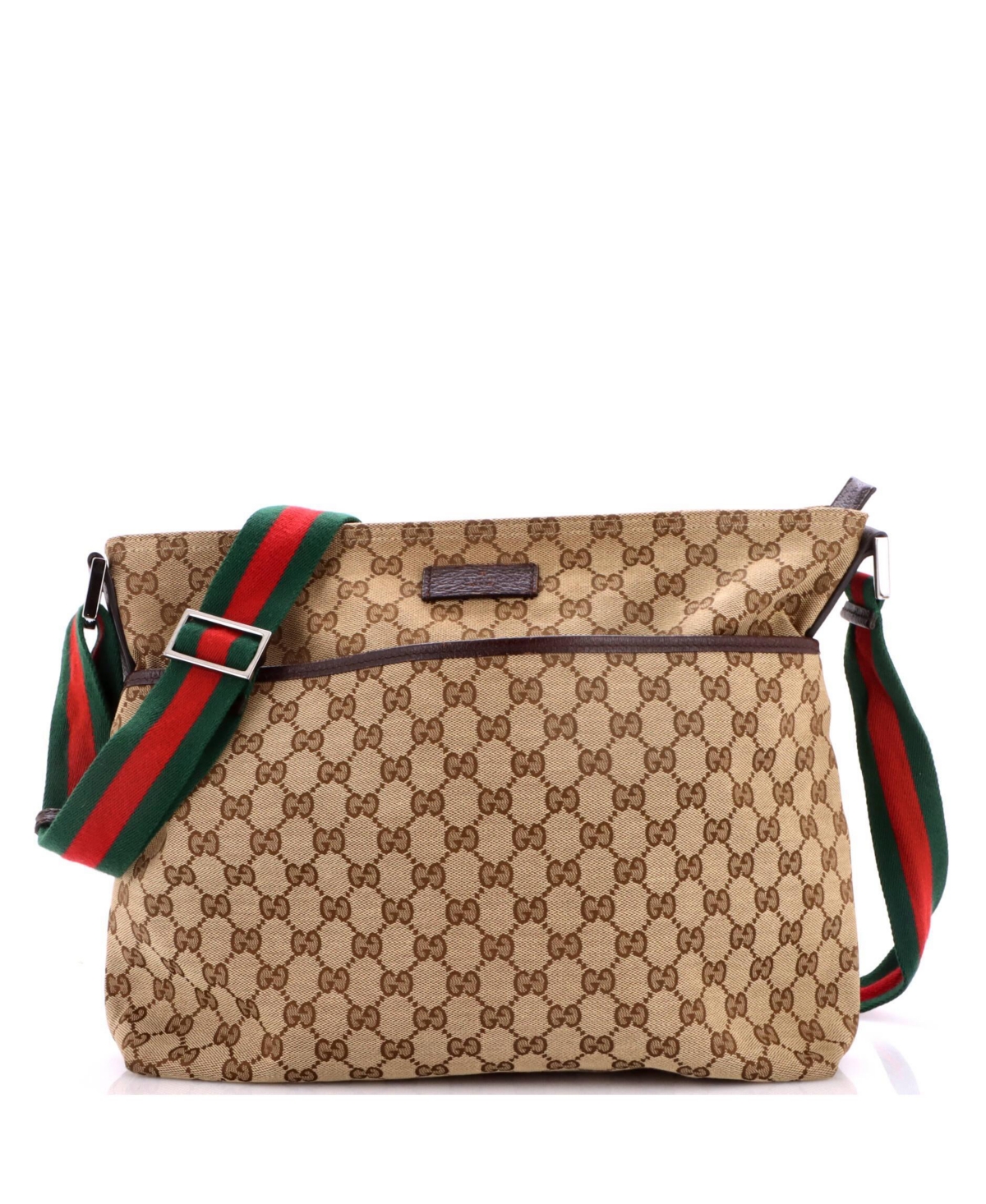 Click here for Pre-Owned Gucci Medium Front Pocket Web Messenger... prices
